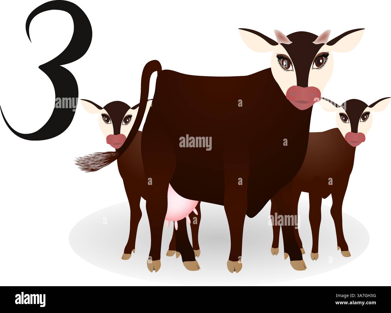 Farm children cow Cut Out Stock Images & Pictures - Alamy