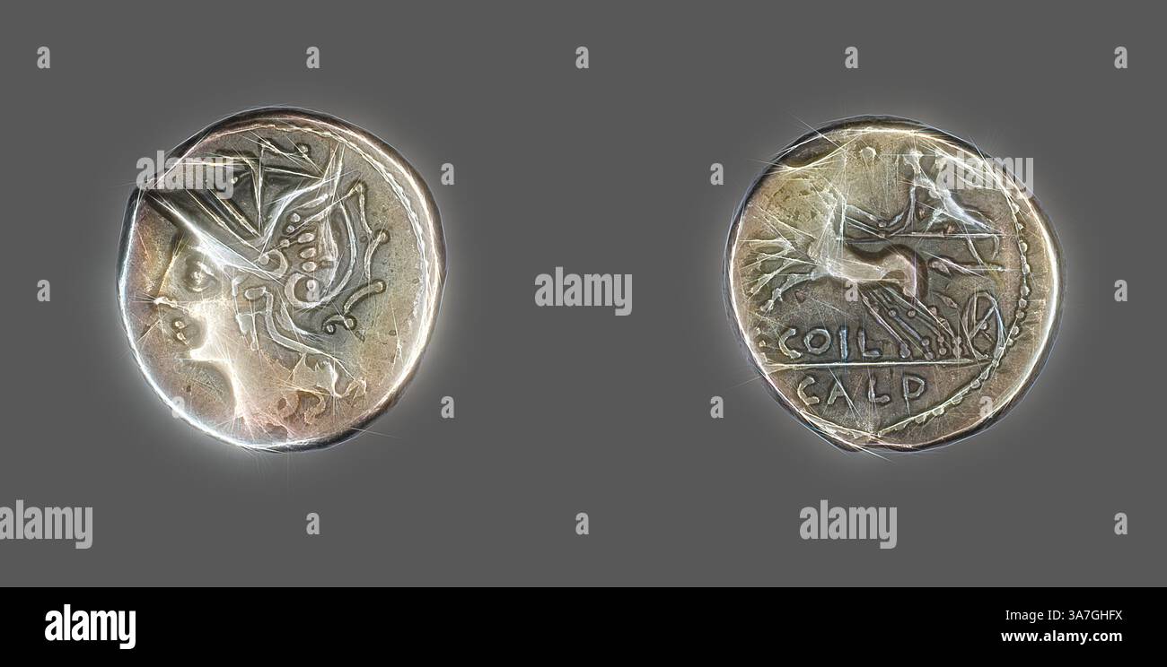 A historical coin featuring a profile of a woman adorned with intricate ...