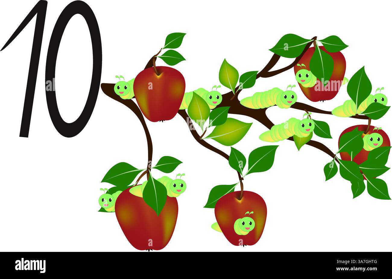 Collection number for kids- animals - the number ten, caterpillars ...