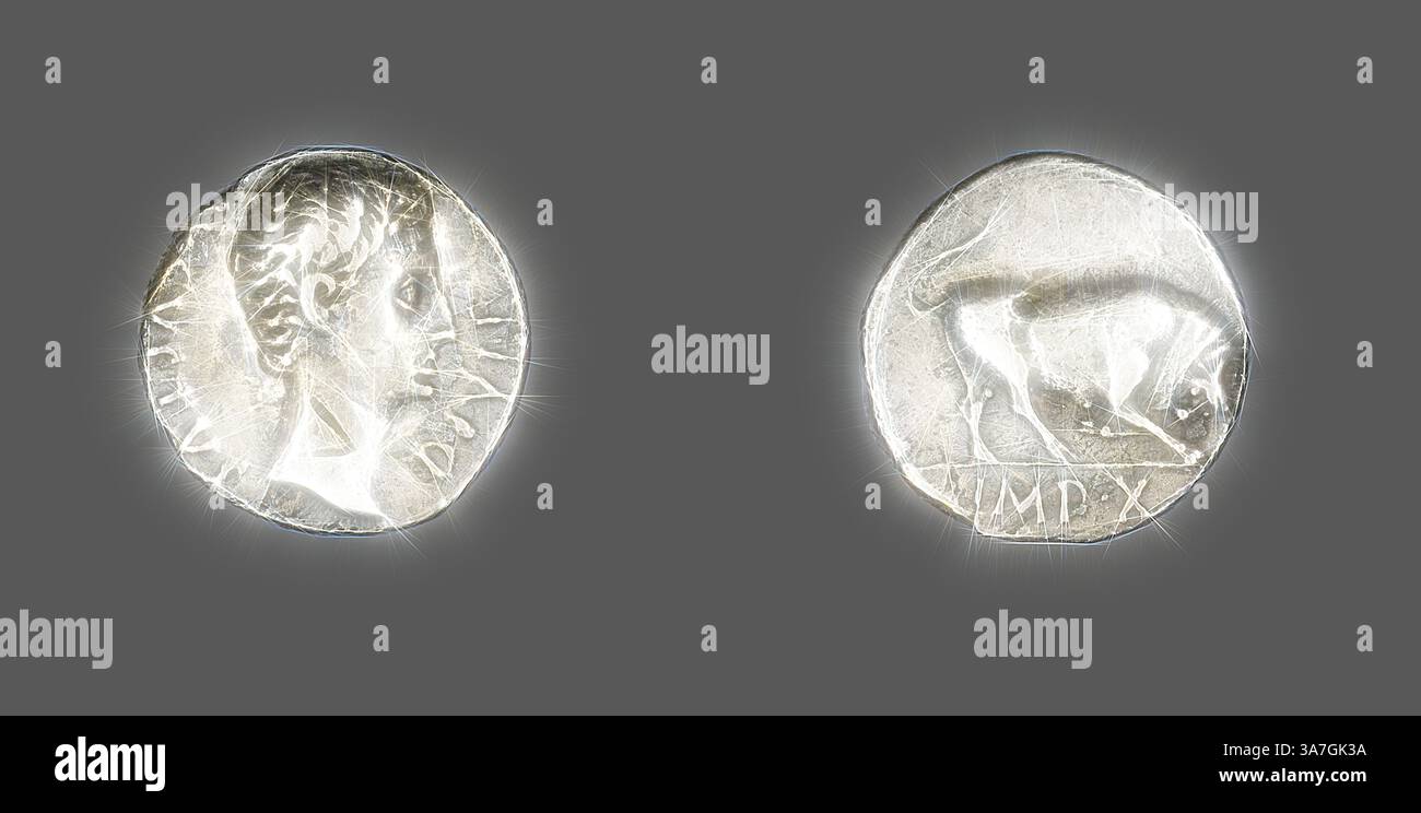 Two ancient coins are displayed side by side, featuring intricate ...