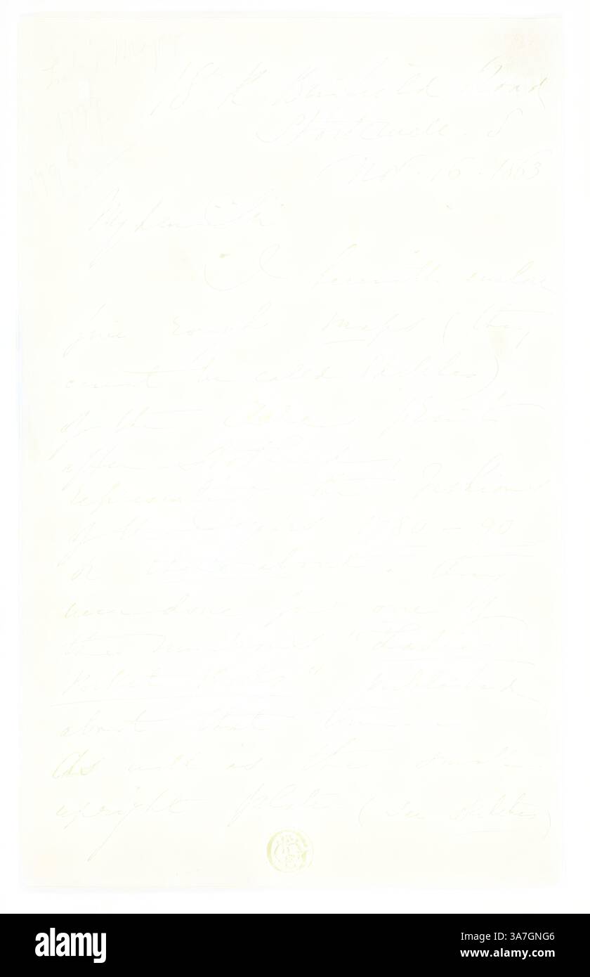 Letter in pen and brown ink on cream wove paper Cut Out Stock Images ...