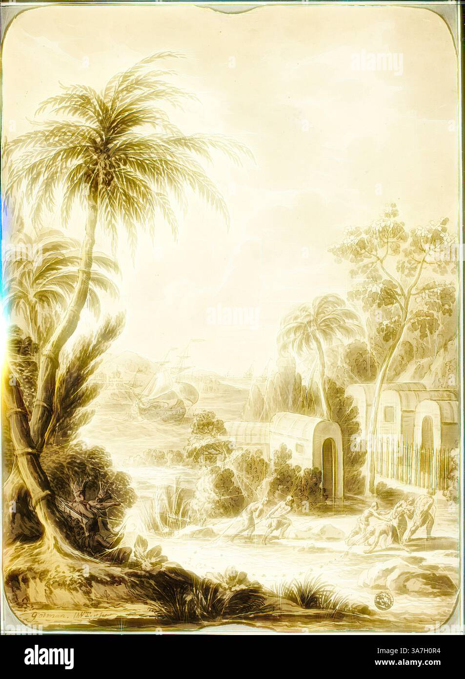 Animation palm trees over sea hi-res stock photography and images - Alamy