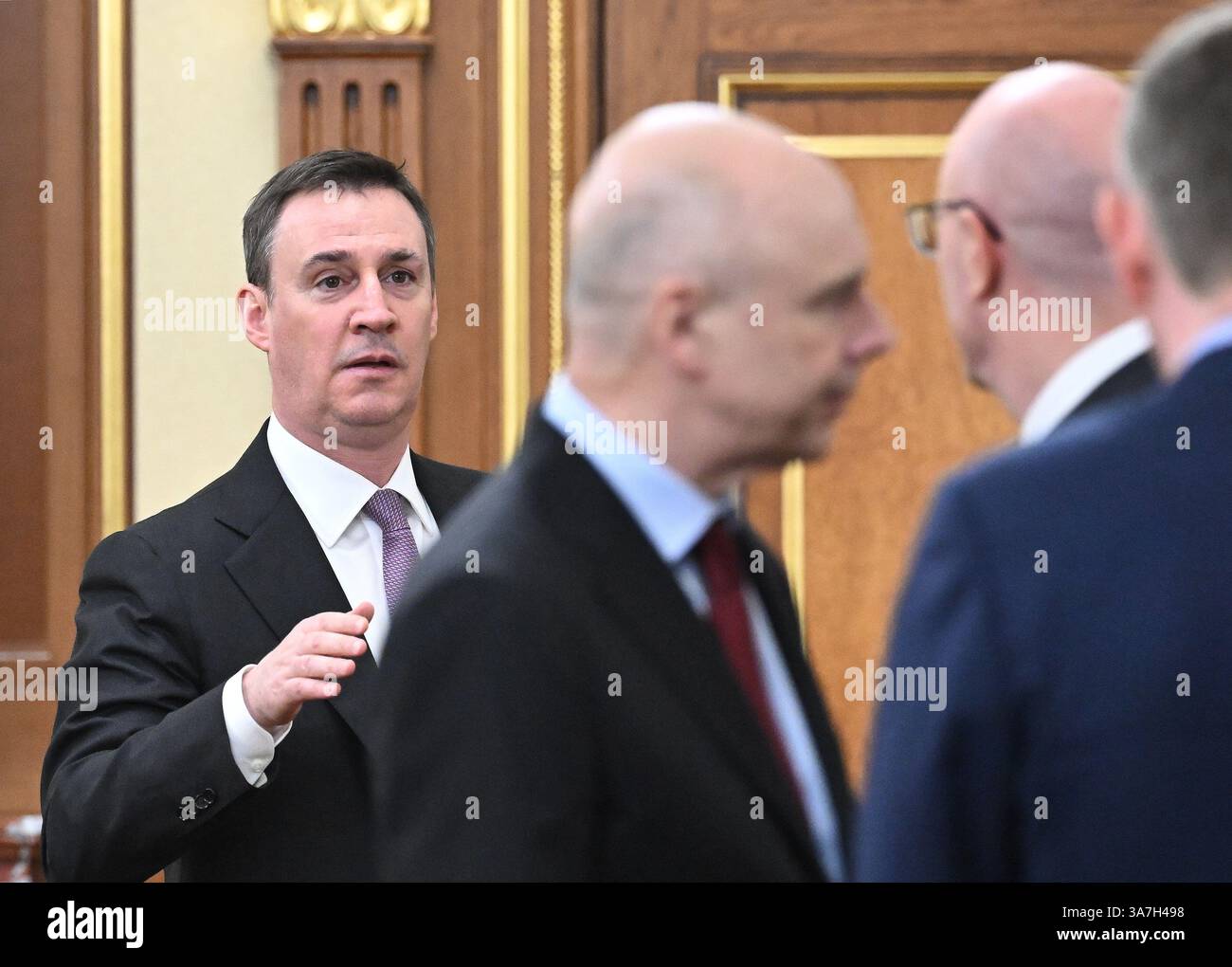 Moscow, Russia. 27th Mar, 2025. Deputy Prime Minister of Russia Dmitry Patrushev before the ...