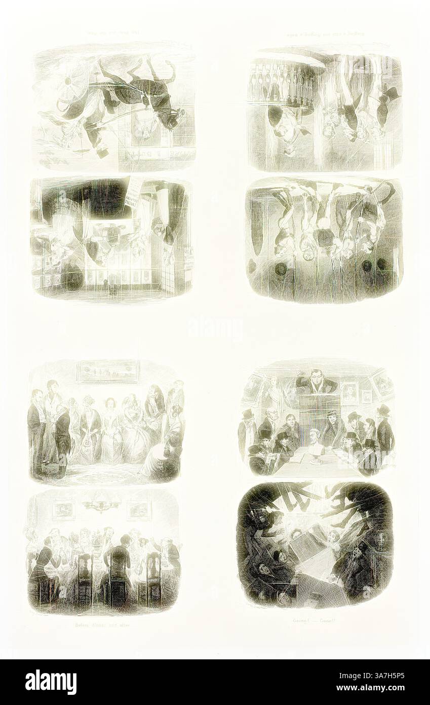 A collection of intricate scenes depicting various social gatherings ...