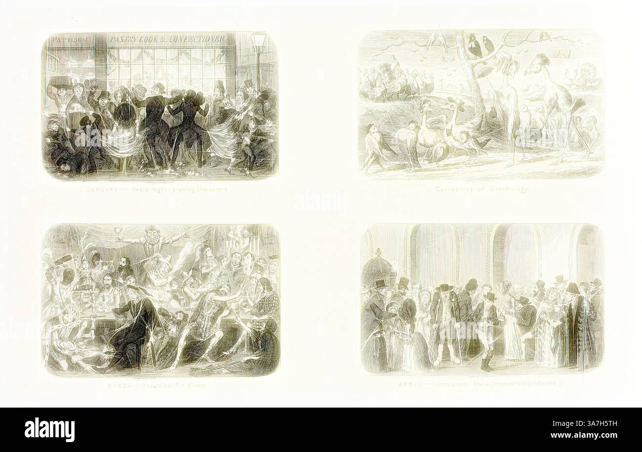 Collection of four illustrated scenes hi-res stock photography and ...