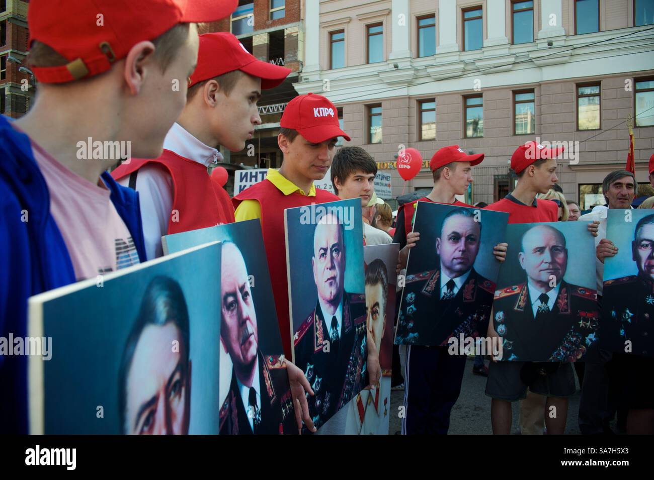 May 9, 2013 - Moscow, Russia - Communist marching during the ...