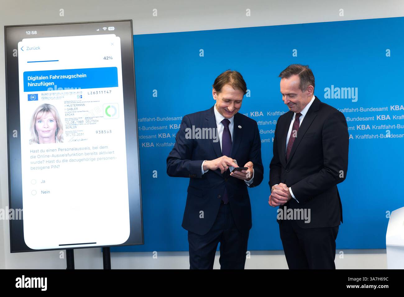 27 March 2025, Schleswig-Holstein, Flensbrg: The acting Federal ...