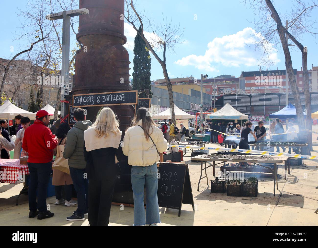 Barcelona, Spain - March 15 2025: Traditional Calcotada Festival in ...