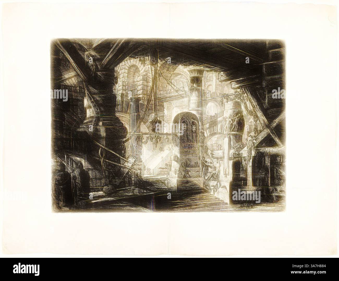 An intricate interior scene showcases a blend of architectural elements ...