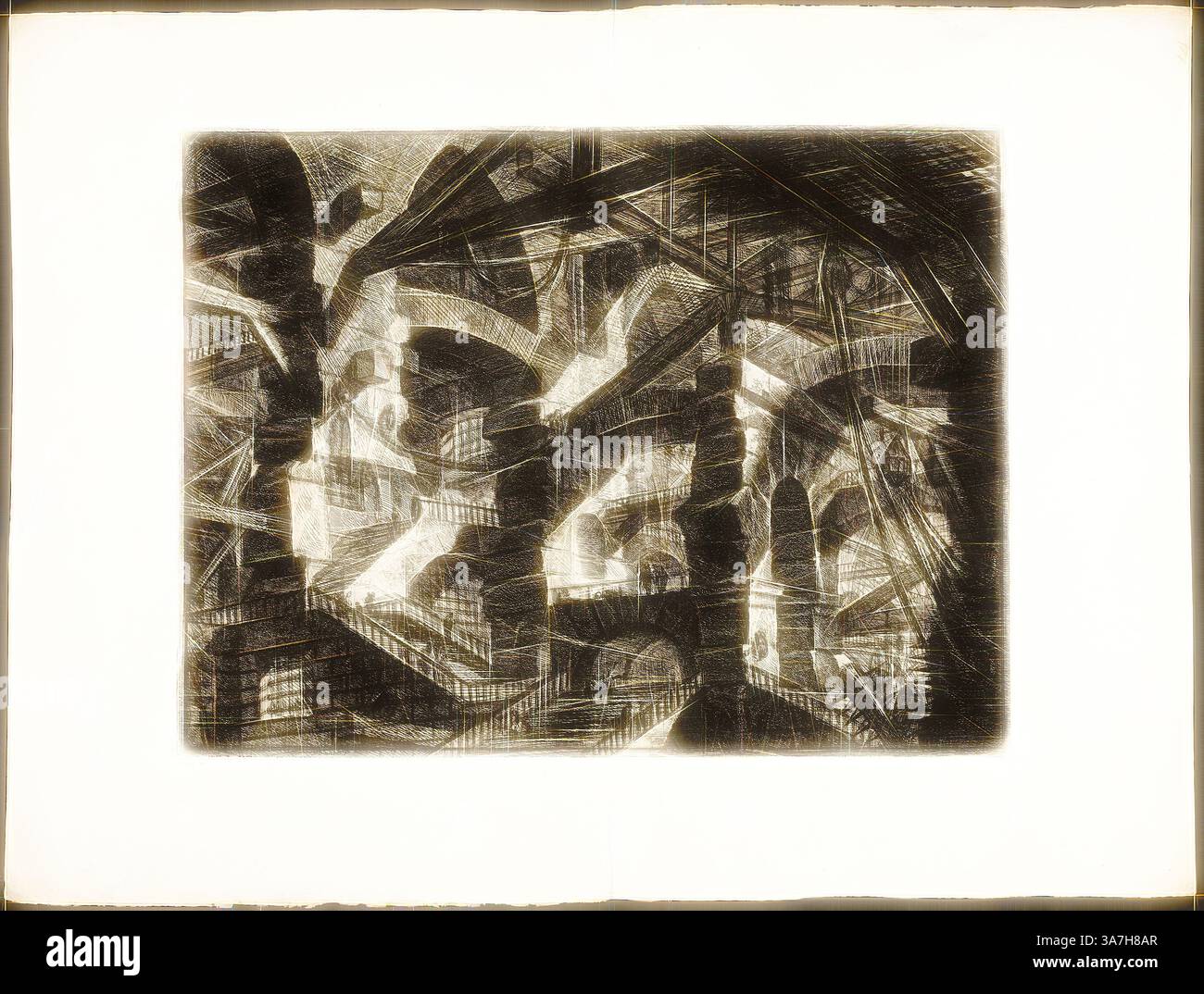 An intricate architectural composition showcases a complex interplay of ...