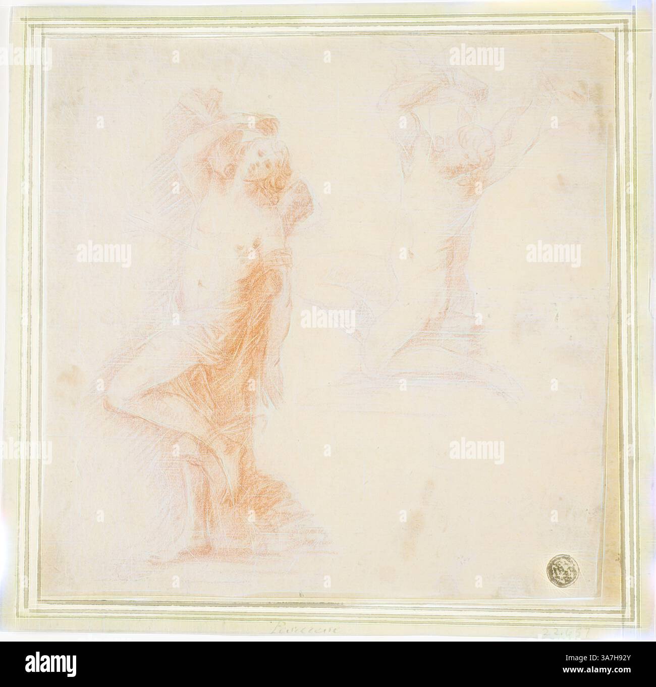 The artwork features two gracefully posed figures, showcasing dynamic ...