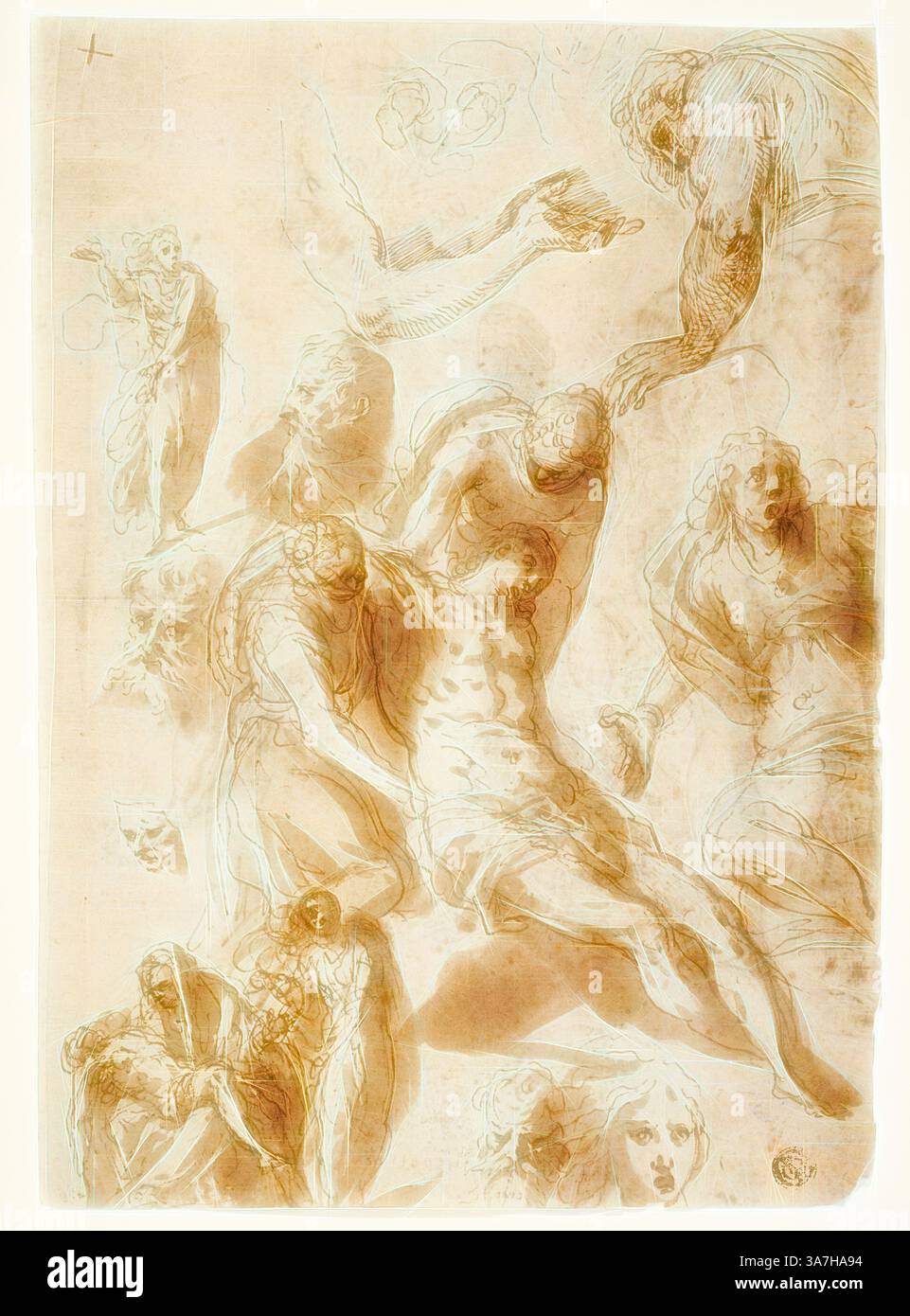 A collection of dynamic sketches depicting figures in various poses ...
