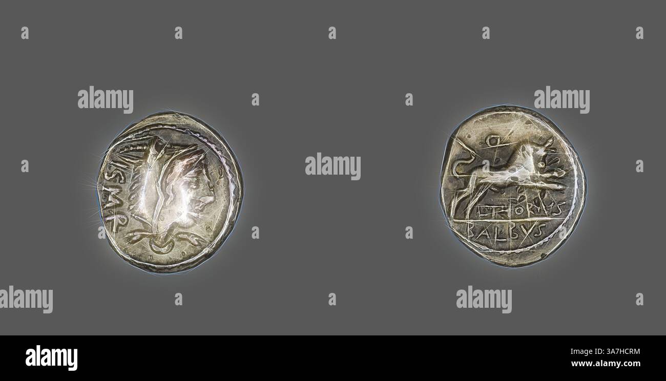 Two ancient coins displayed side by side, featuring intricate ...