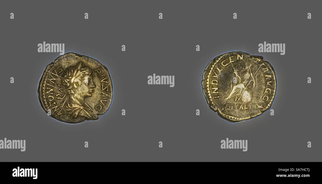 Two ancient coins displayed side by side, showcasing intricate designs ...