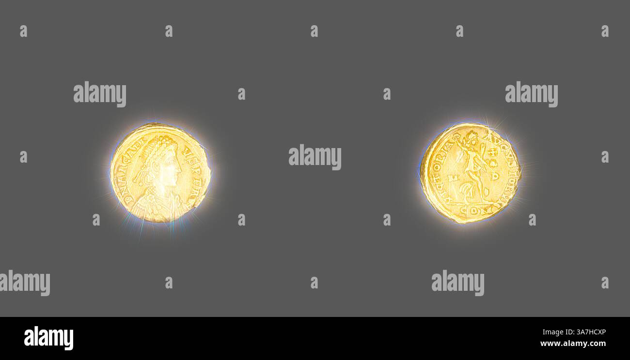 Two ancient coins are displayed, showcasing intricate designs on their ...