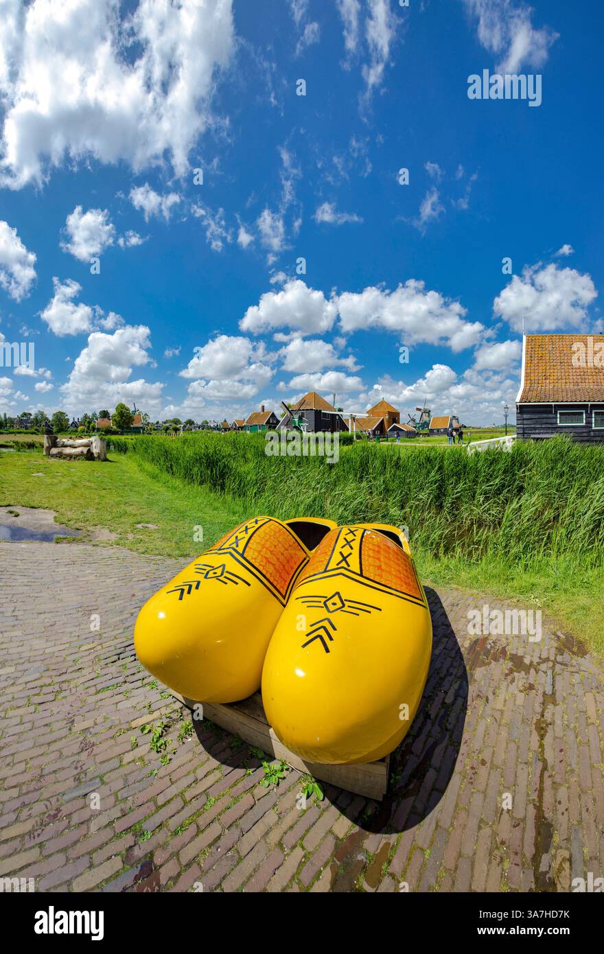 Two giant clogs at the wooden houses of Zaanse Schans, Zaandam, Noord ...