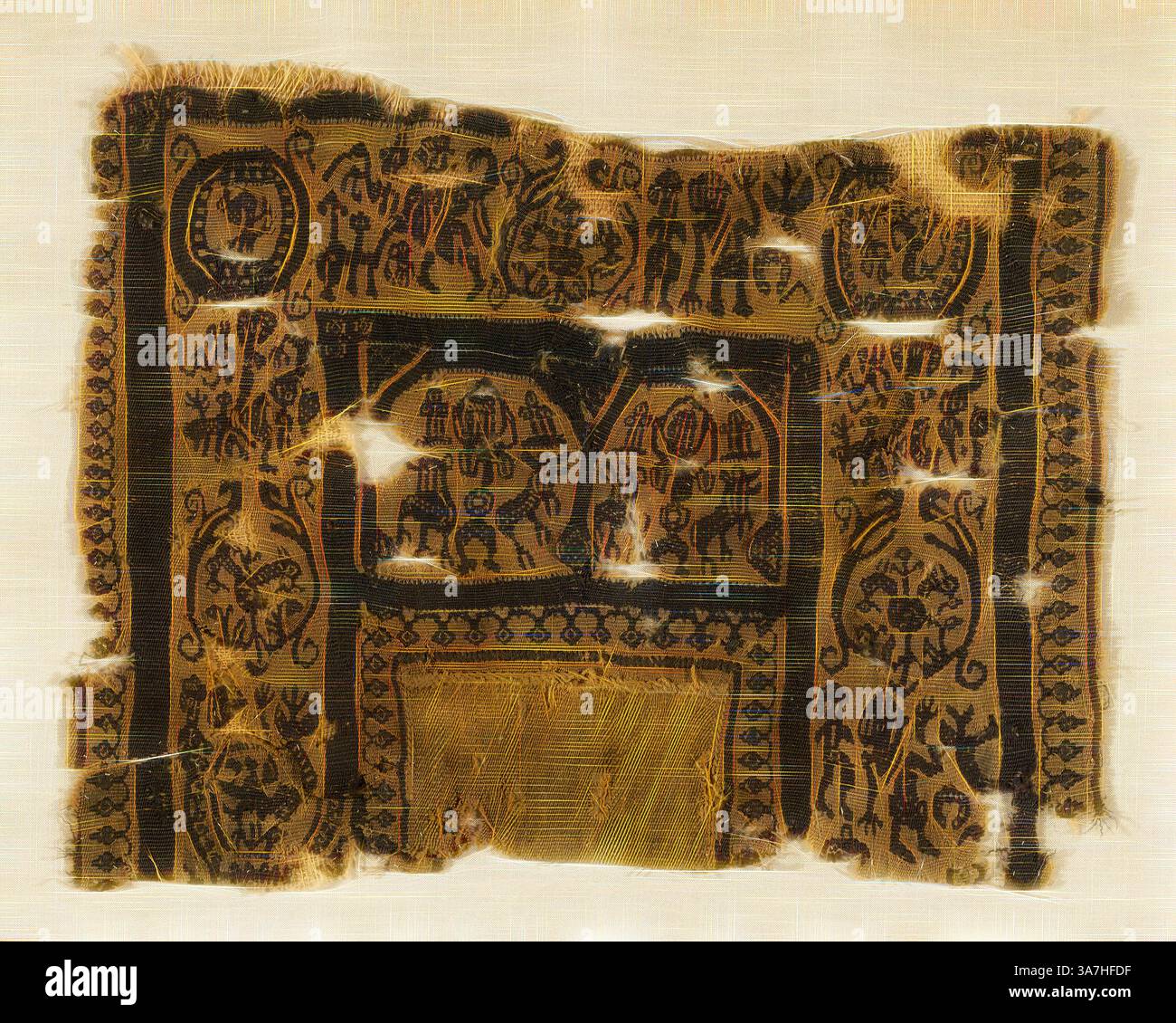 An ornate textile featuring intricate designs and patterns, showcasing ...