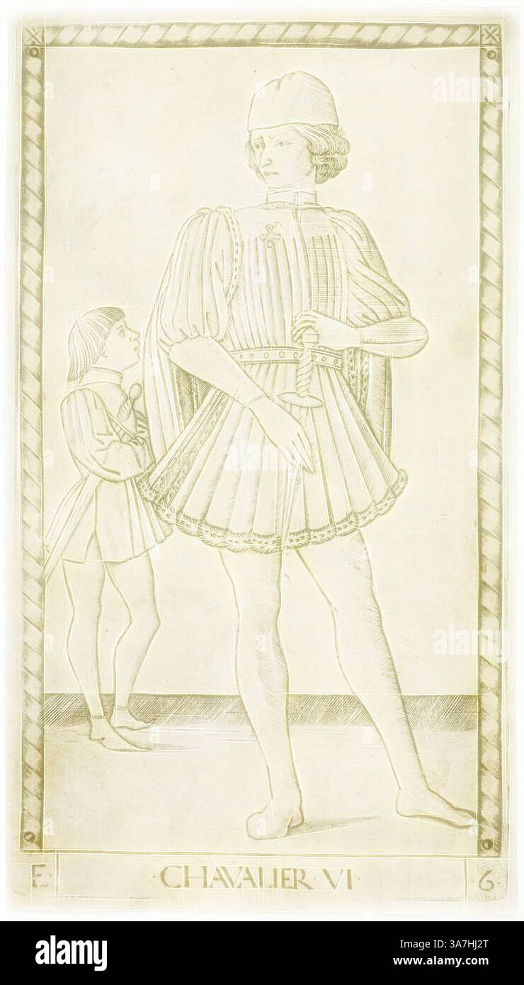 A tall figure dressed in elaborate Renaissance attire poses confidently ...