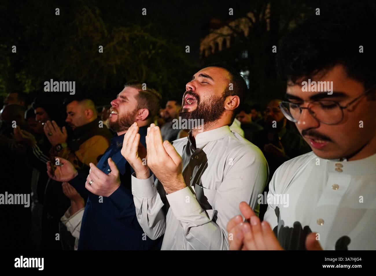 March 27, 2025, Mosul, Nineveh, Iraq: A Sunni Muslim man cries during ...