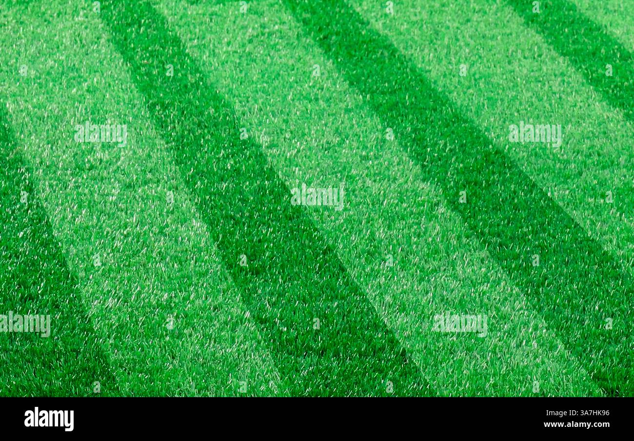 Football field with markings on green turf Stock Photo - Alamy