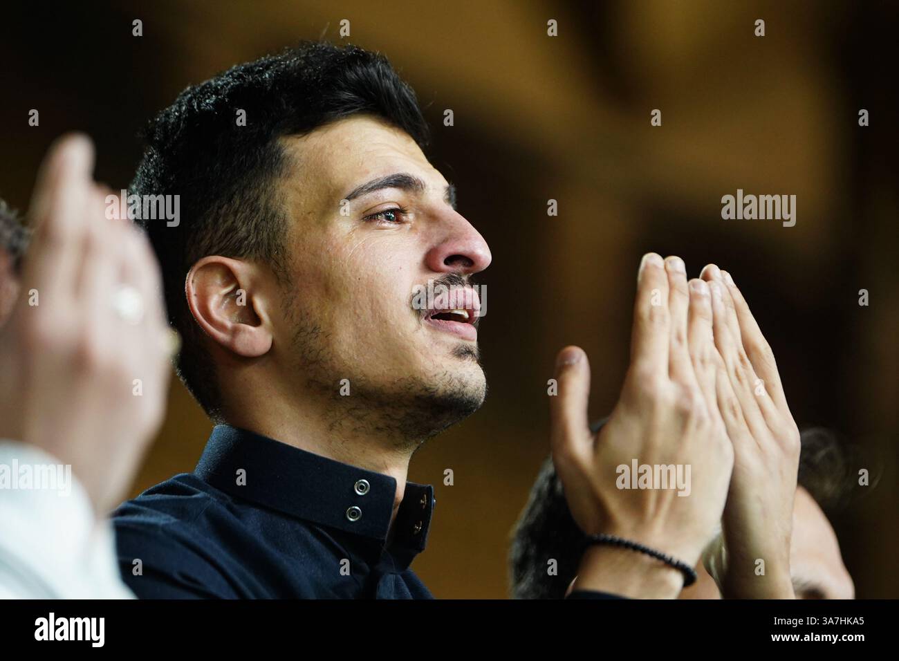 March 27, 2025, Mosul, Nineveh, Iraq: A Sunni Muslim man cries during ...