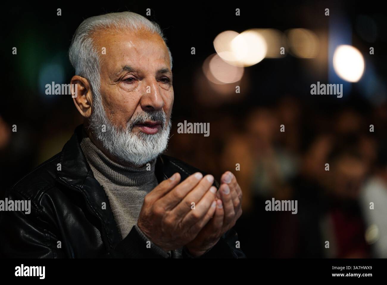 March 27, 2025, Mosul, Nineveh, Iraq: A Sunni Muslim man cries during ...