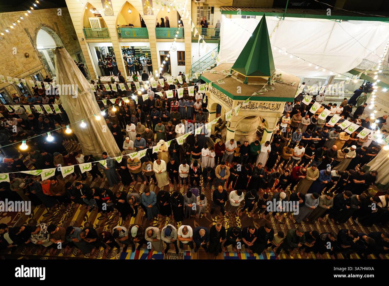 March 27, 2025, Mosul, Nineveh, Iraq: Sunni Muslims pray at al-Basha ...