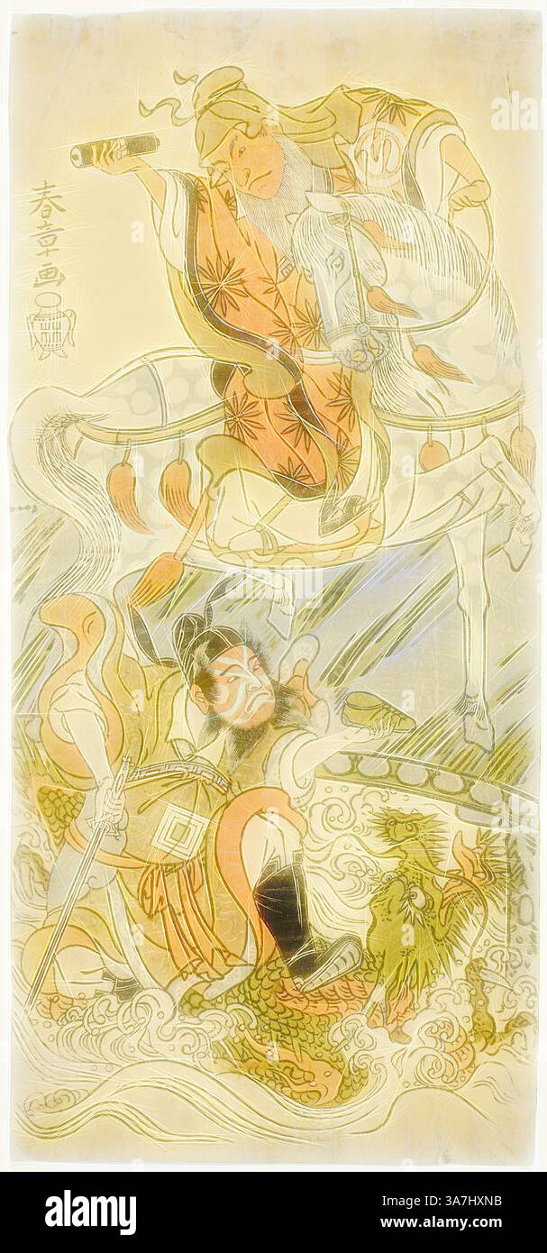 A dynamic scene depicting a mythological figure elegantly wielding a ...