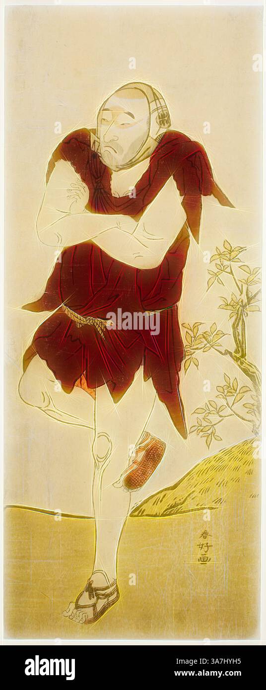 A figure clad in flowing robes strikes a dynamic pose, balancing on one ...