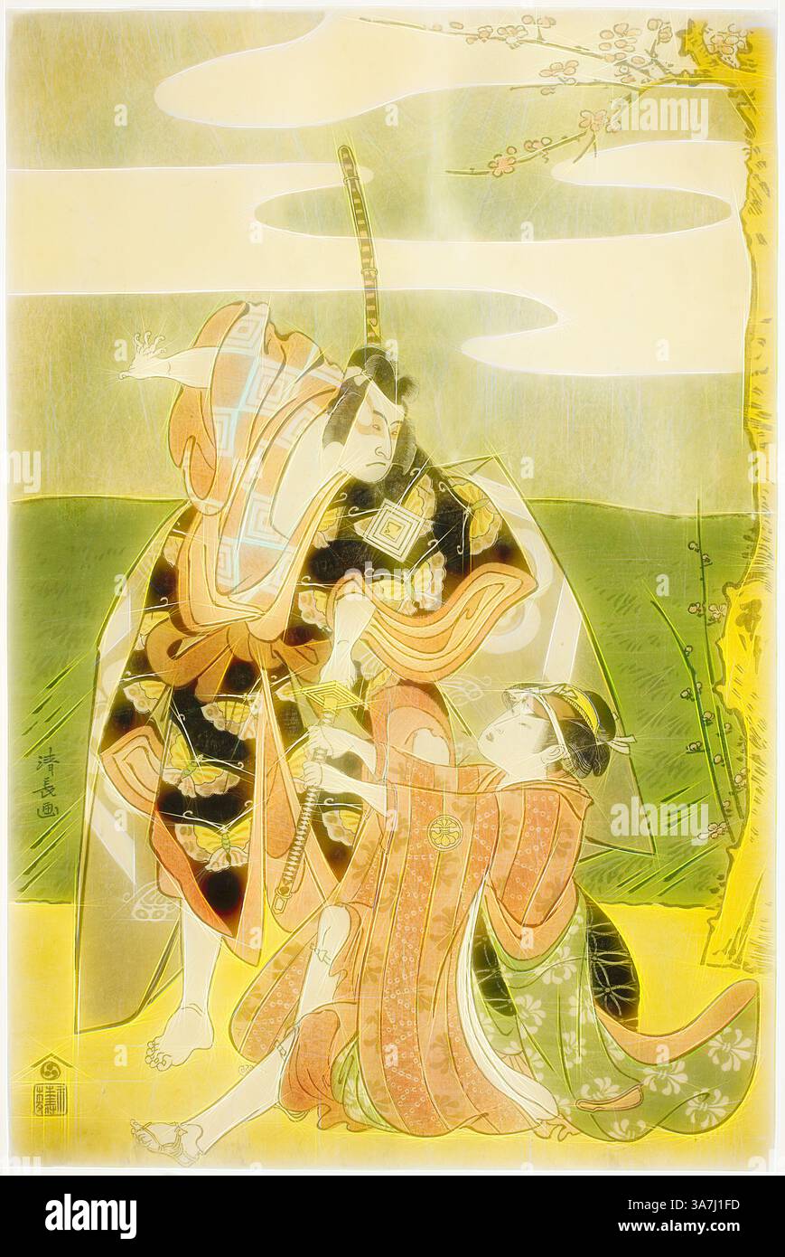 Samurai in traditional armor confronting hi-res stock photography and ...