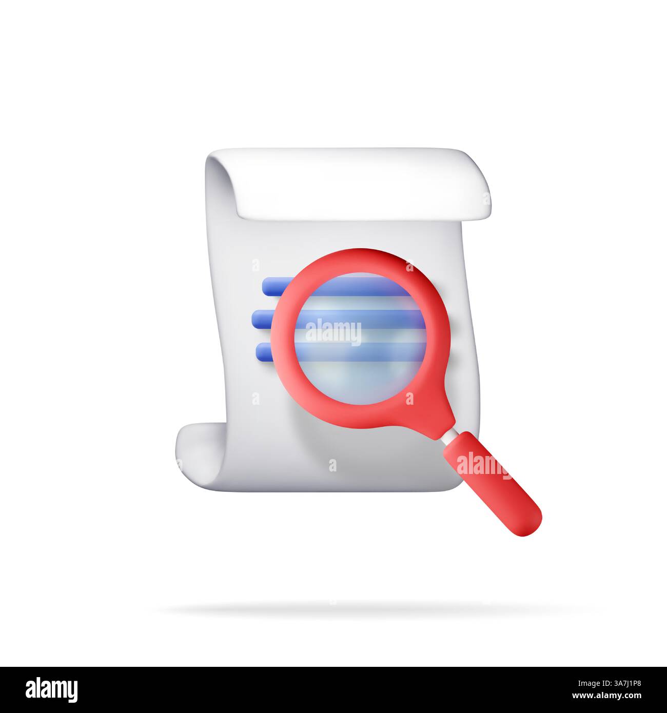 3D Document with magnifying glass isolated Stock Vector Image & Art - Alamy