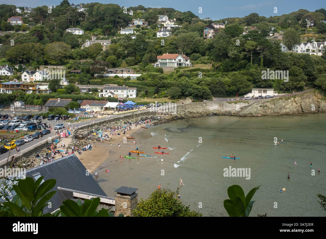 North sands beach and the winking prawn taken from high up on the cliff ...