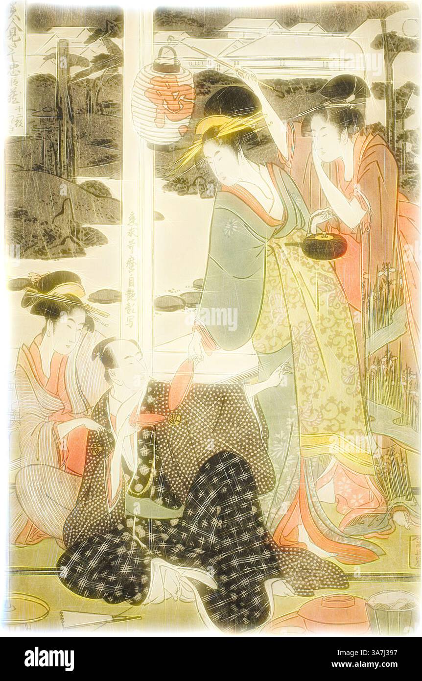 Women in traditional japanese attire engage in Cut Out Stock Images ...