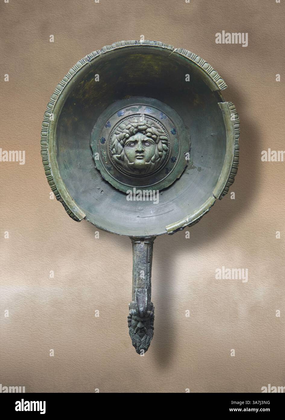 Roman British shallow handled ceremonial libation bowl known as a ...