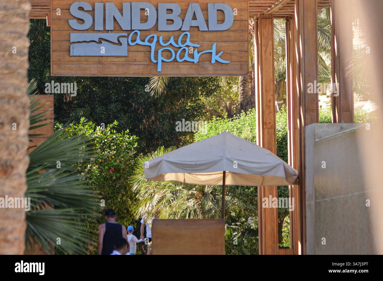 Hurghada, Egypt. 27th Mar, 2025. A view of the Sindbad Aquapark in ...
