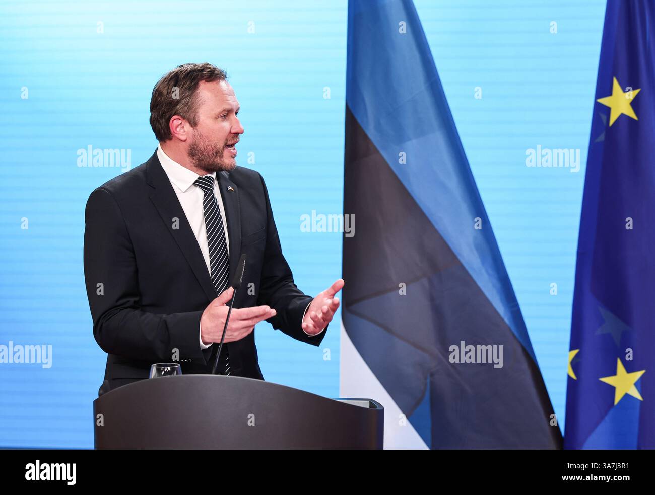 Berlin, Germany. 27th Mar, 2025. Margus Tsahkna, Foreign Minister of ...