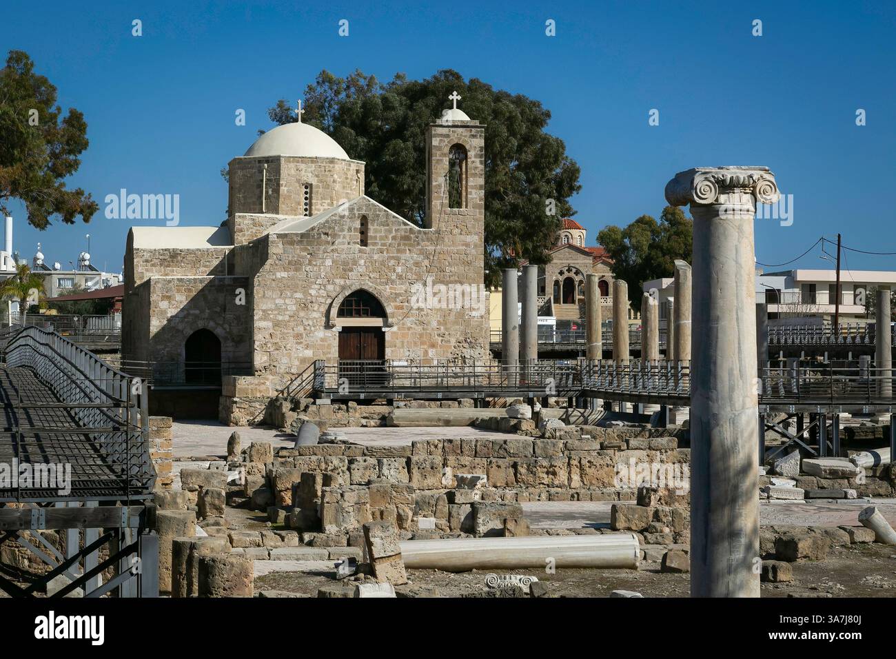 The ancient Chrysopolitissa Basilica and Saint Paul’s pillar ...