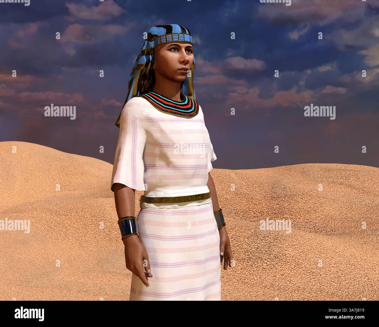 Illustration of Tutankhamun, Pharaoh of Ancient Egypt Stock Photo - Alamy