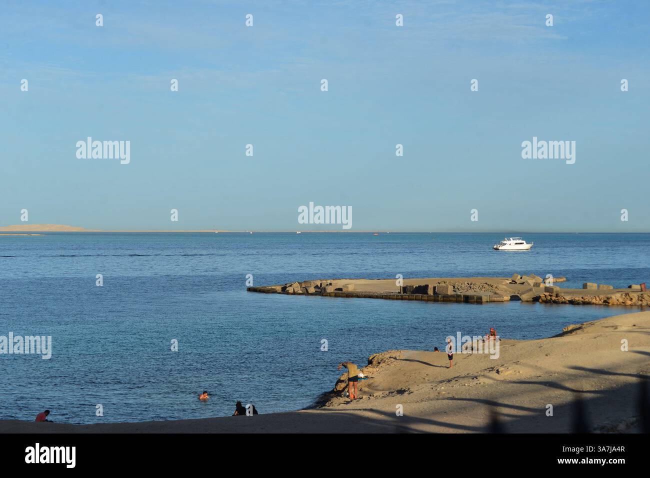 Hurghada, Egypt. 27th Mar, 2025. A view of the Red Sea near the area ...