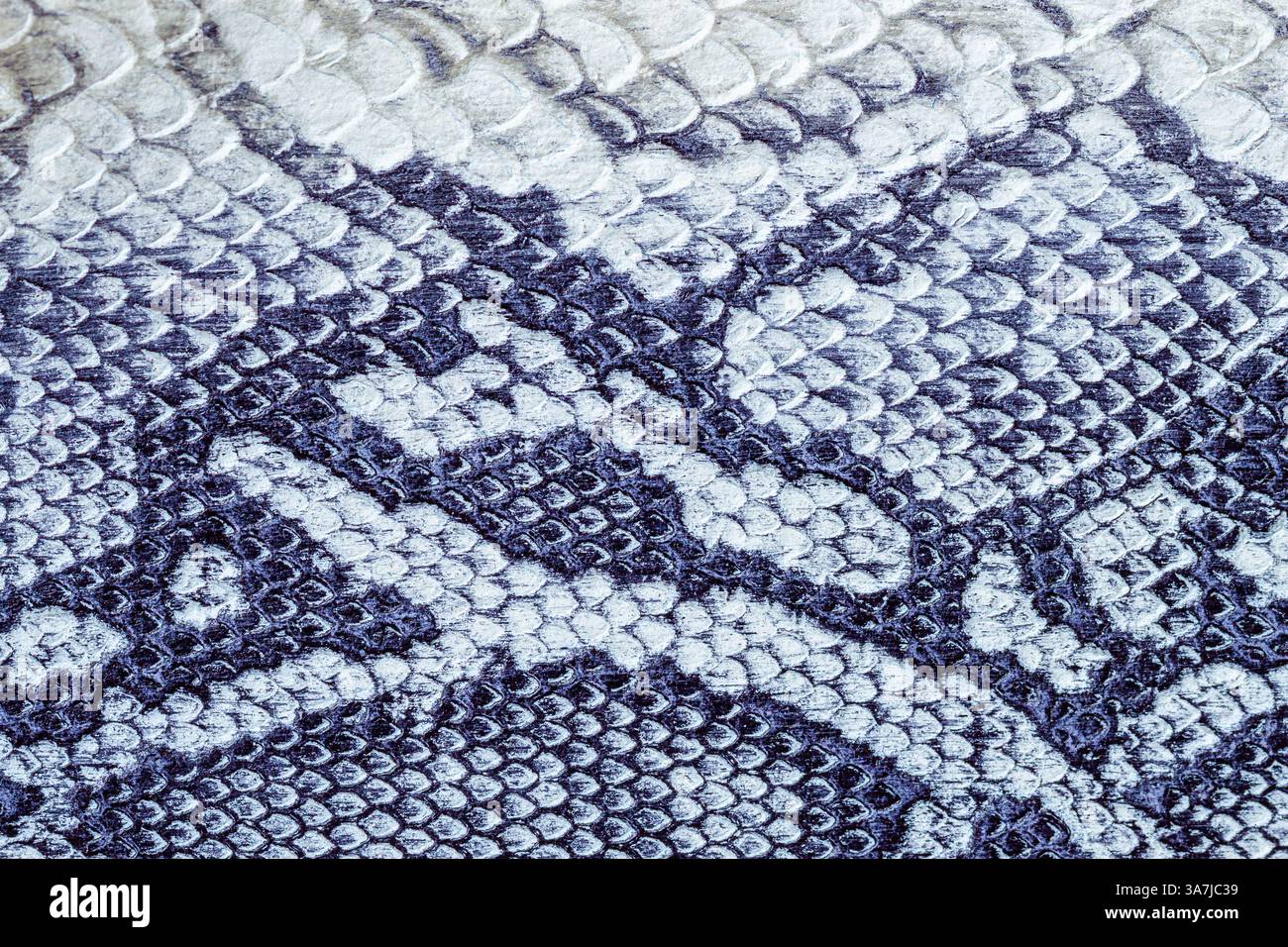 Blue and white snake skin texture with detailed scale pattern and ...