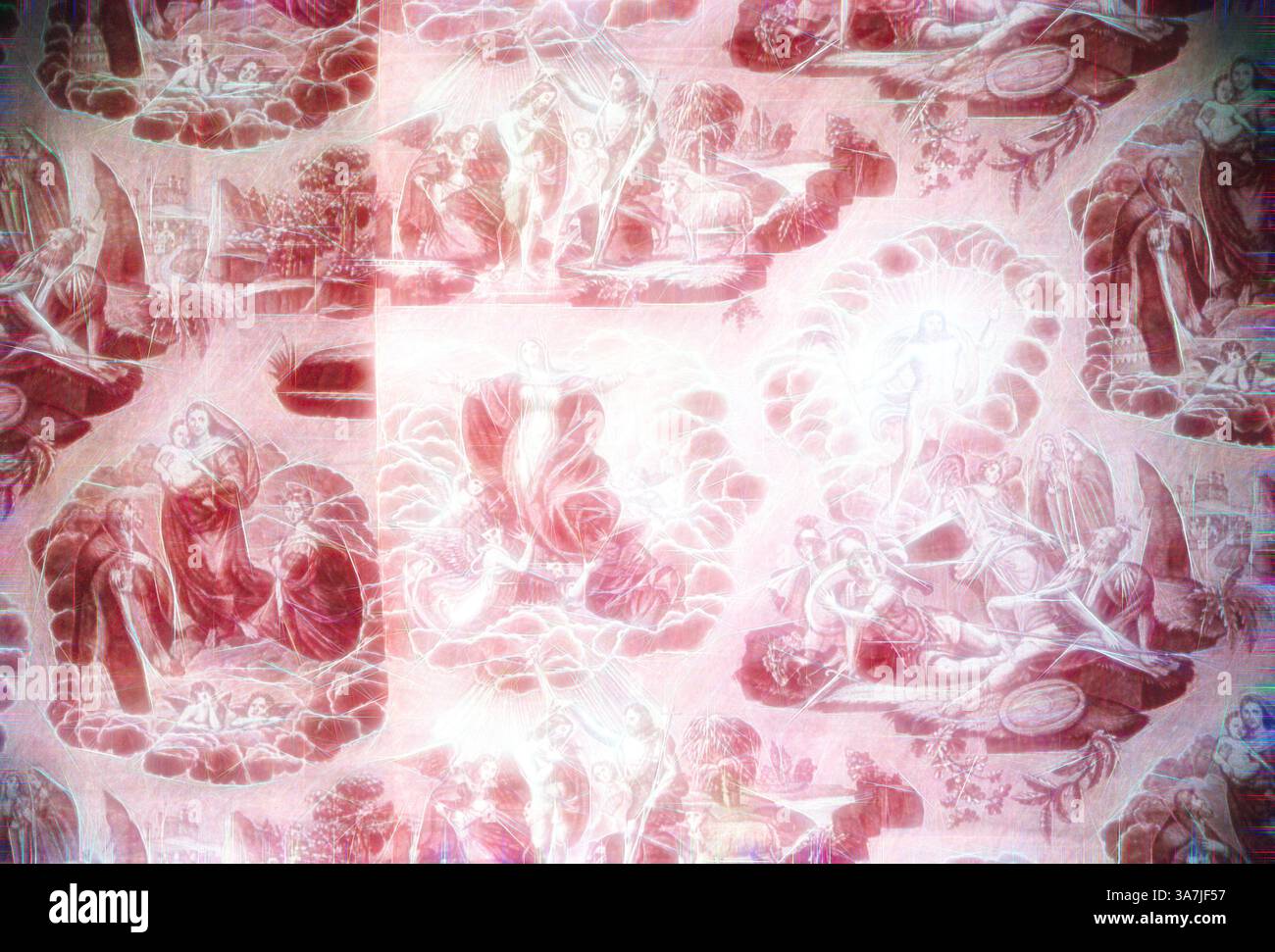 A tapestry of scenes depicting classical mythology, featuring figures ...