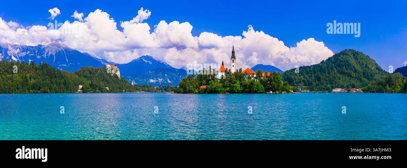 One of the most beautiful lakes of Europe - idyllic picturesque lake ...