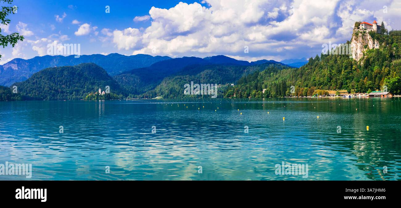 Beauty in nature. idyllic lake scenery - magic Bled in Slowenia ...