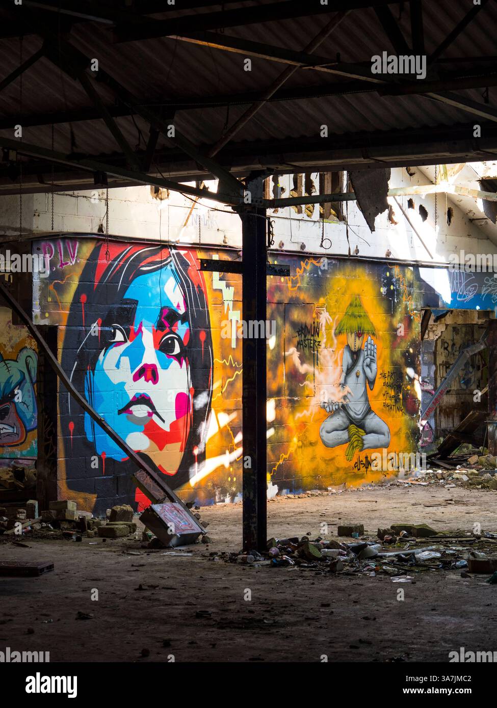 Street Art in, Abandoned Derelict Industrial Building, Dark Mills ...
