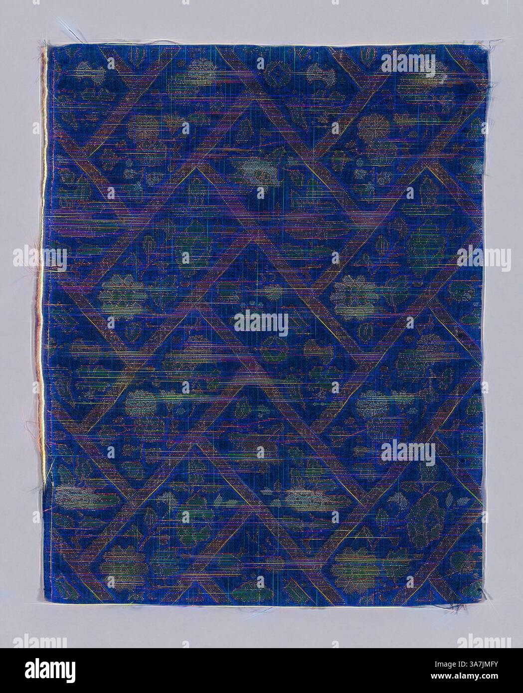 A richly patterned textile showcasing intricate designs featuring ...