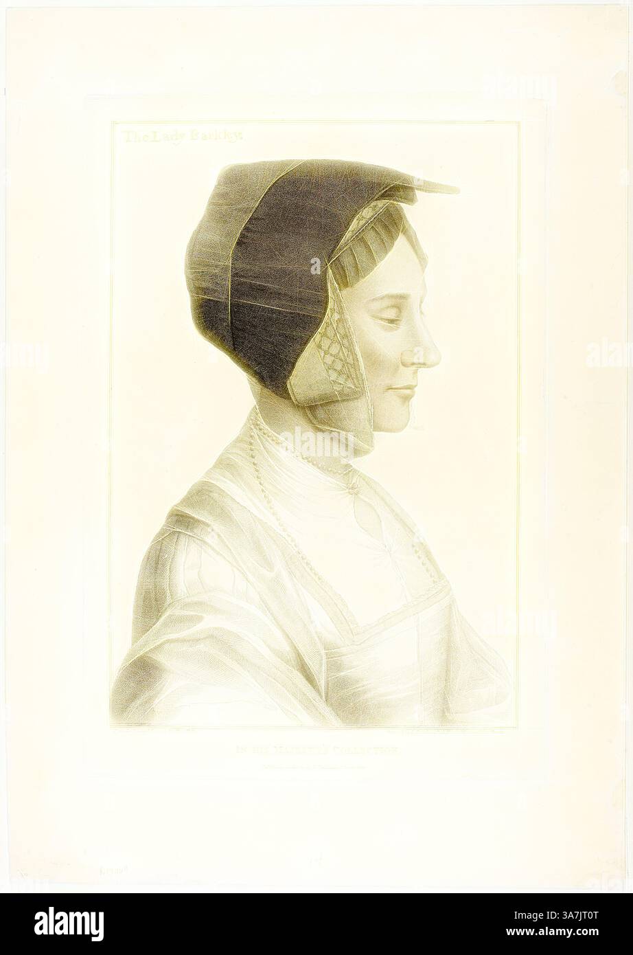 A side profile of a woman wearing a traditional bonnet and a modest ...