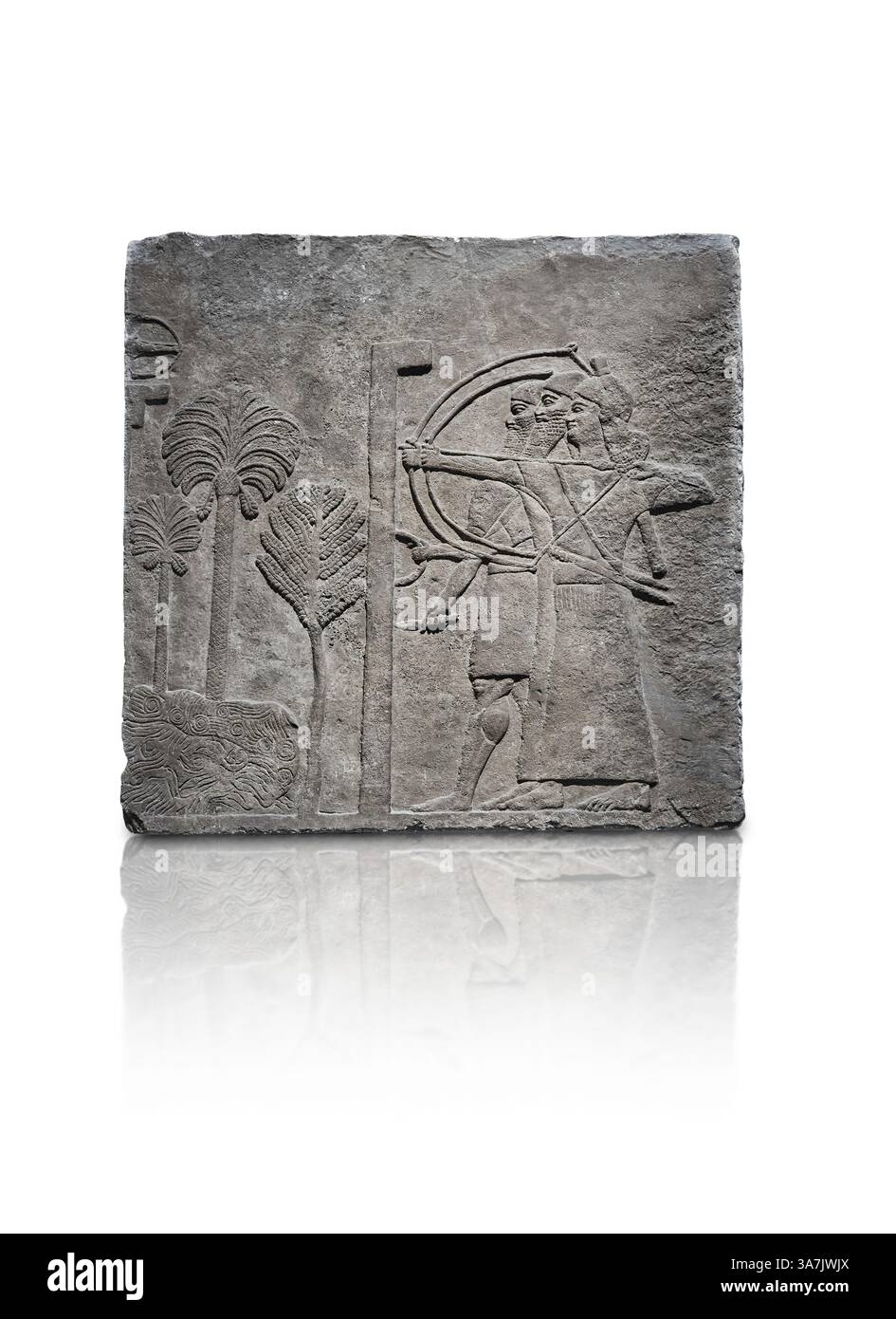 Assyrian bas relief sculpture panel showing portrait of Assyrian ...