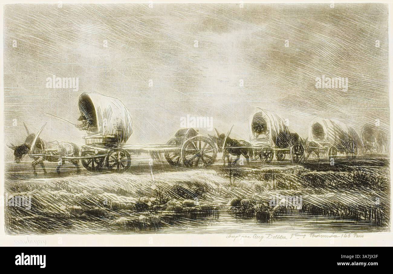 Long line covered wagons hi-res stock photography and images - Alamy