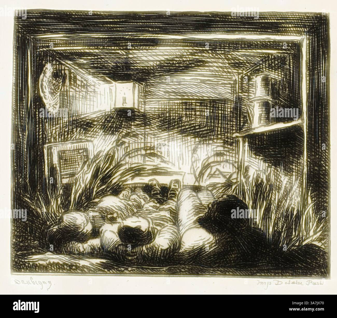 Dimly lit interior scene reveals hi-res stock photography and images ...