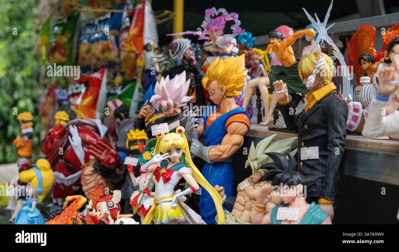 Action figures characters from popular Japanese animated series Stock ...